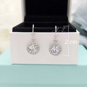 Silver Elegant Round Simple Cubic Zirconia Dangle Point - Etsy