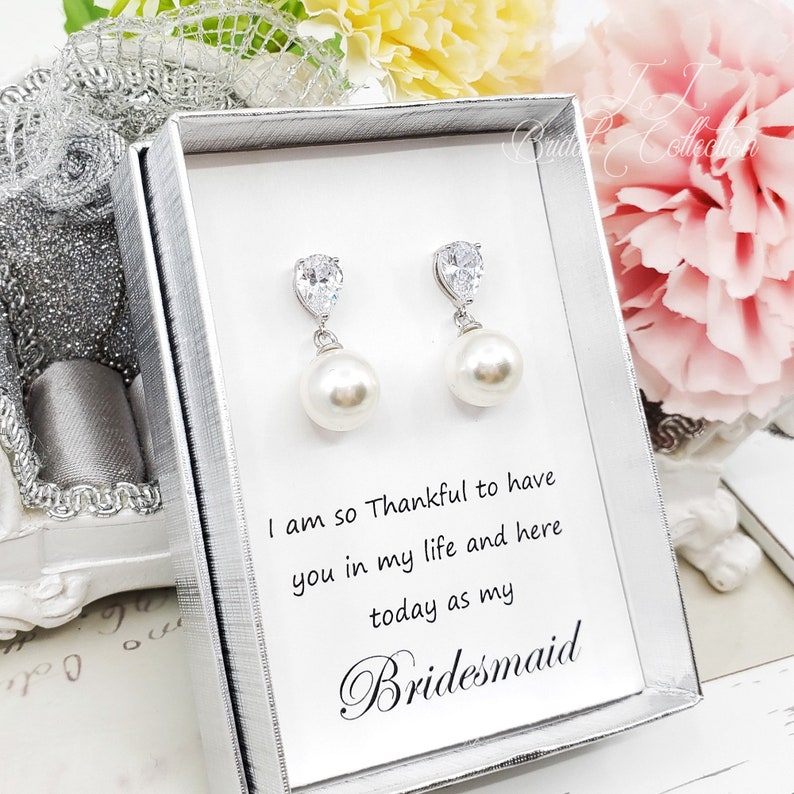 Simple Teardrop Crystal With 10mm Creamy Pearl 925 SILVER POST - Etsy