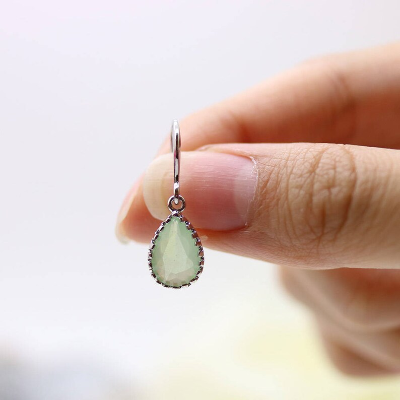 Jade Color Water Drop Crystal Bridesmaid Earrings With Message - Etsy