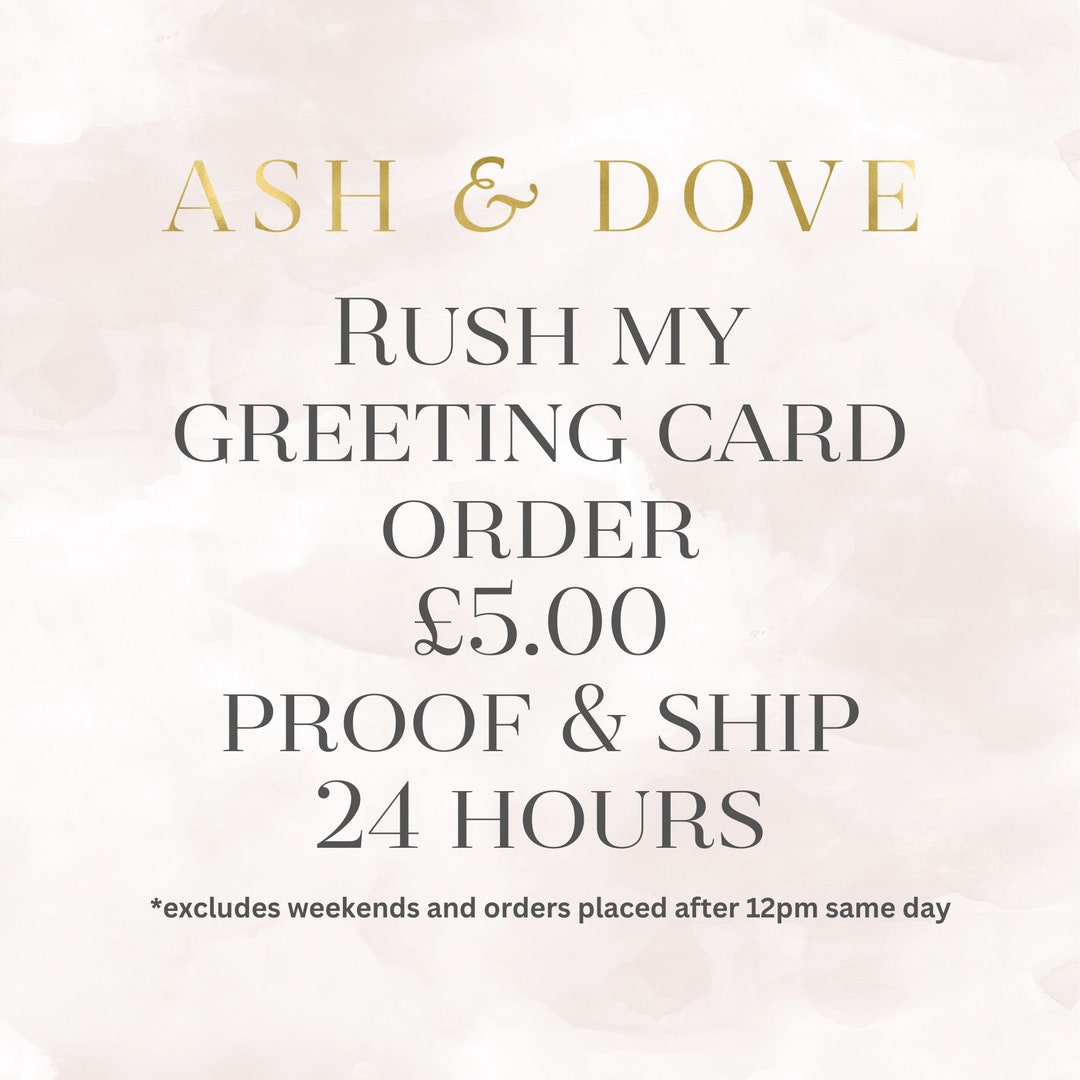 Greeting Card Order, Rush Service, Proof & Ship in 24 Hours - Etsy