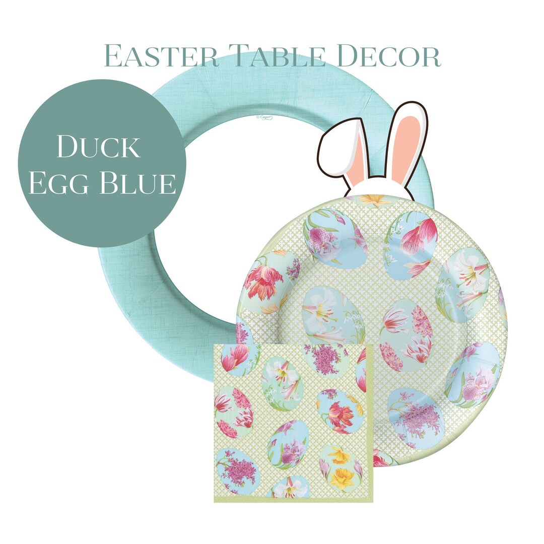 16 Easter Egg Pastel Paper Plates Bundle, Easter Tableware Decor 8 ...