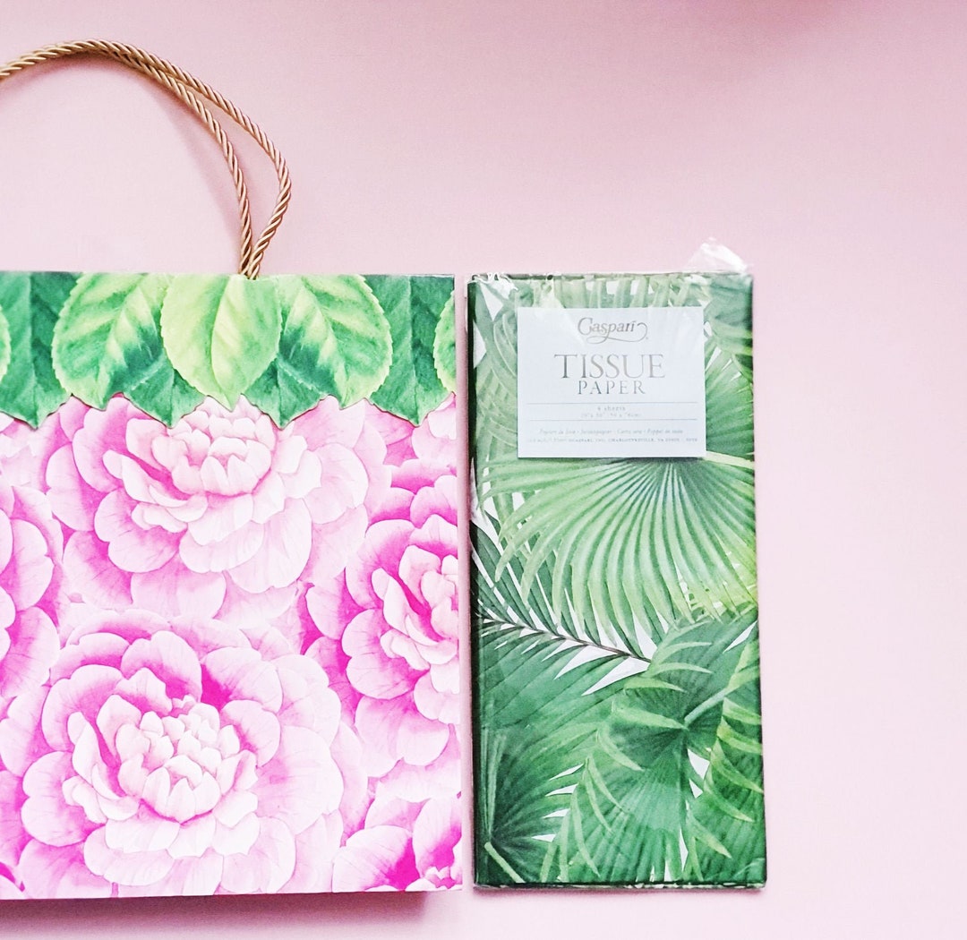 Palm Fronds Tissue Paper Pack, Green Jungle Leaves Exotic Wrapping ...