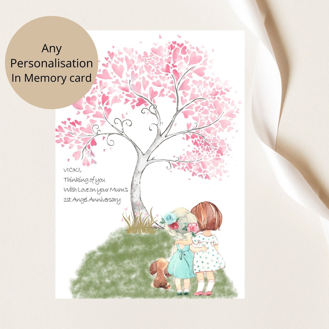 Angel Mum 1st Year Bereavement Card, Thinking of You in Memory Card ...