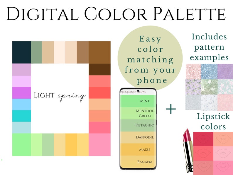 Light Spring Palette Digital Swatch Fan, Seasonal Palette, Armocromia ...