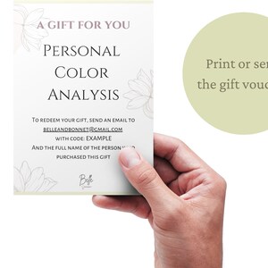 Color Analysis: Gift Voucher With Seasonal Palette, Instant Download - Etsy