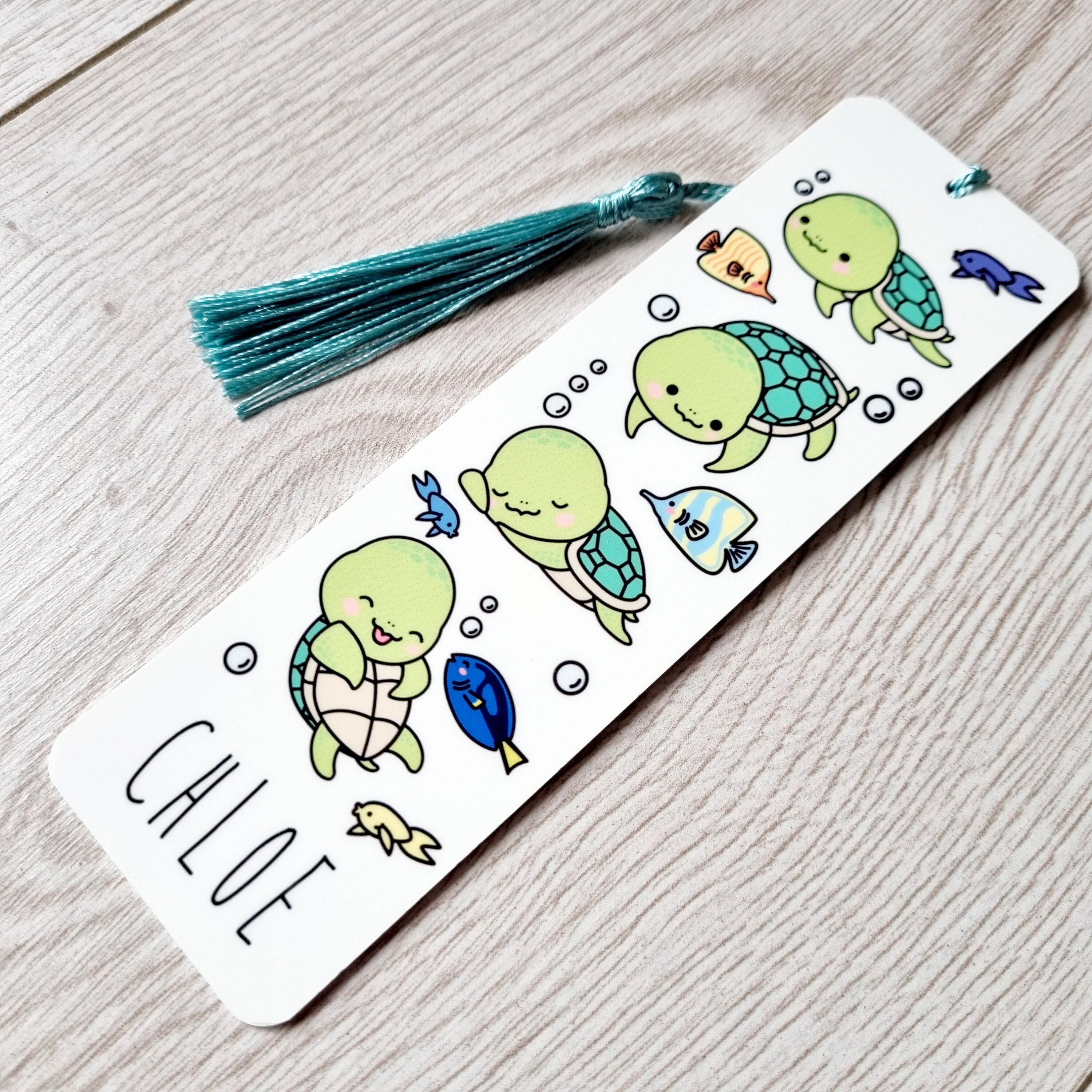 Sea Turtle Bookmark Personalised Kawaii Turtle Gift Name Gift Metal ...