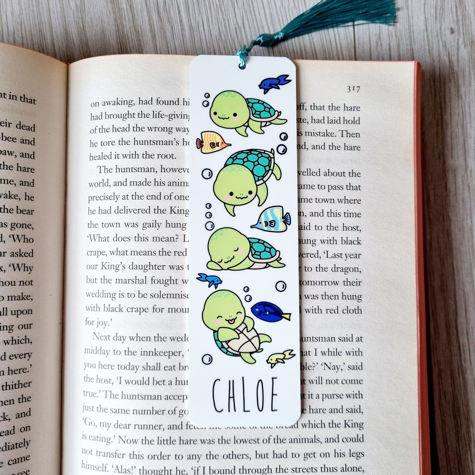 Sea Turtle Bookmark Personalised Kawaii Turtle Gift Name Gift Metal ...