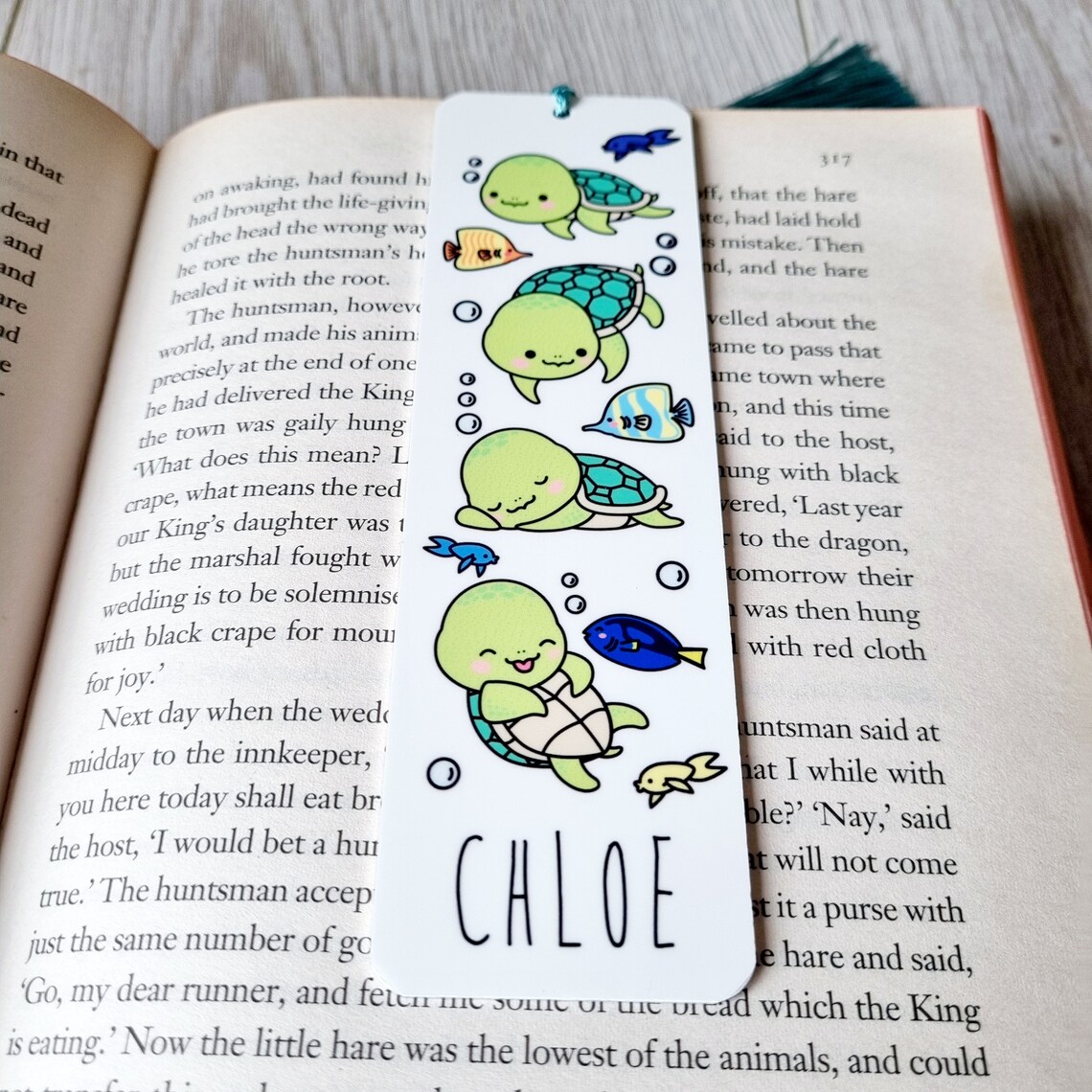 Sea Turtle Bookmark Personalised Kawaii Turtle Gift Name Gift Metal ...