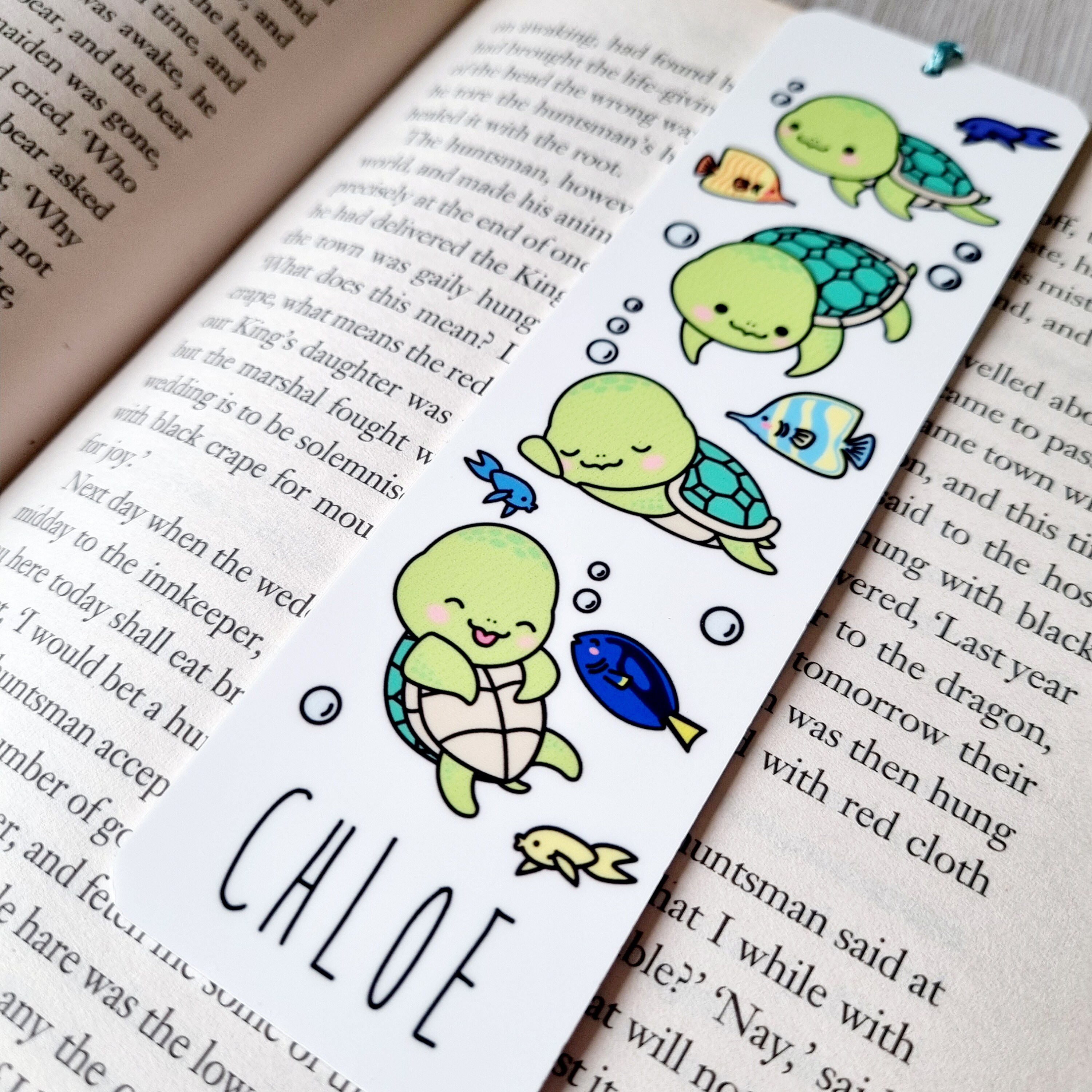 Sea Turtle Bookmark Personalised Kawaii Turtle Gift Name Gift Metal ...