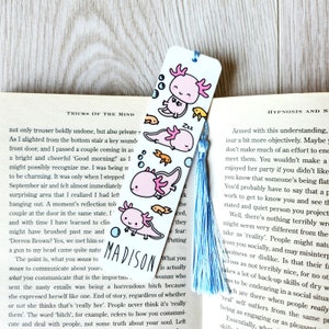 Axolotl Bookmark Personalised Kawaii Salamander Gift Name Gift Metal ...