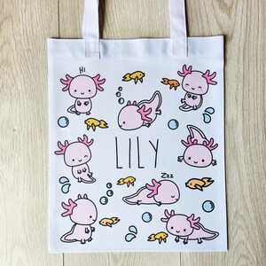 Axolotl Bag Reusable Gift Bag Tote Bag Gym Back to School Bag Amphibian ...