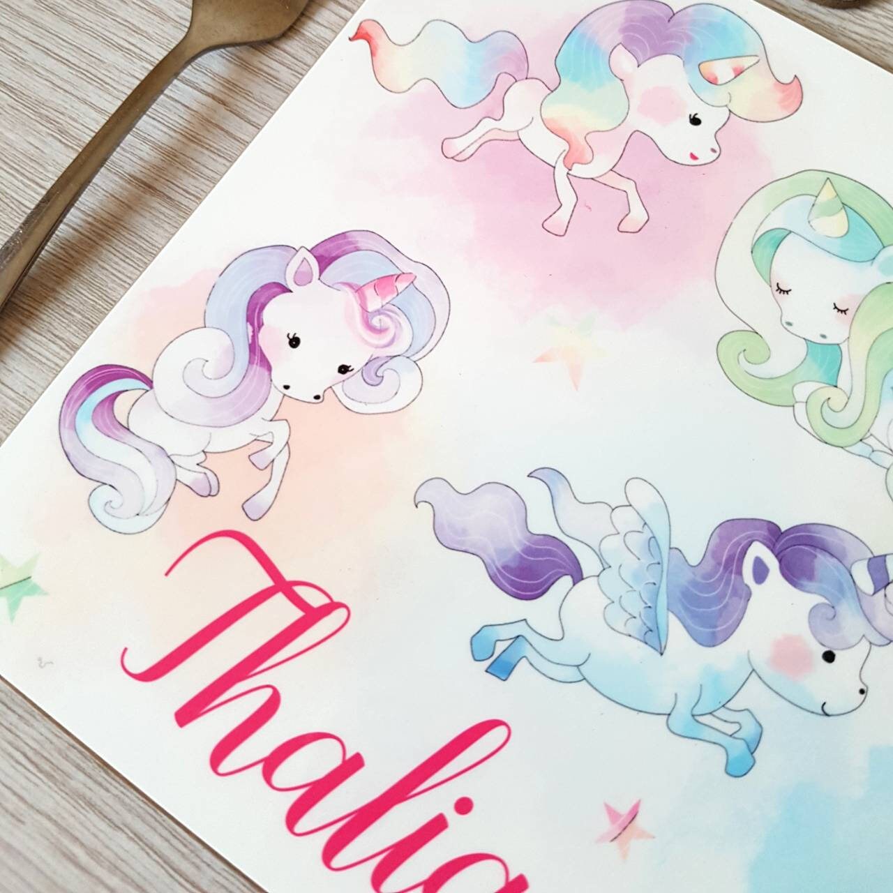Unicorn Placemat Set Personalised Unicorn Gift Placemat Name - Etsy UK