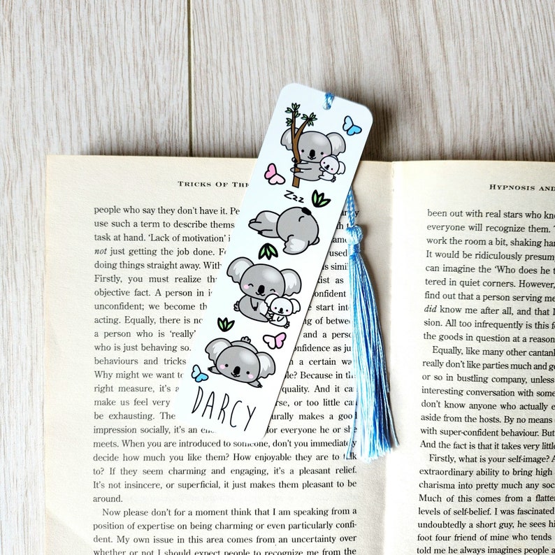 Koala Bear Bookmark Personalised Kawaii Koala Gift Name Gift Metal ...