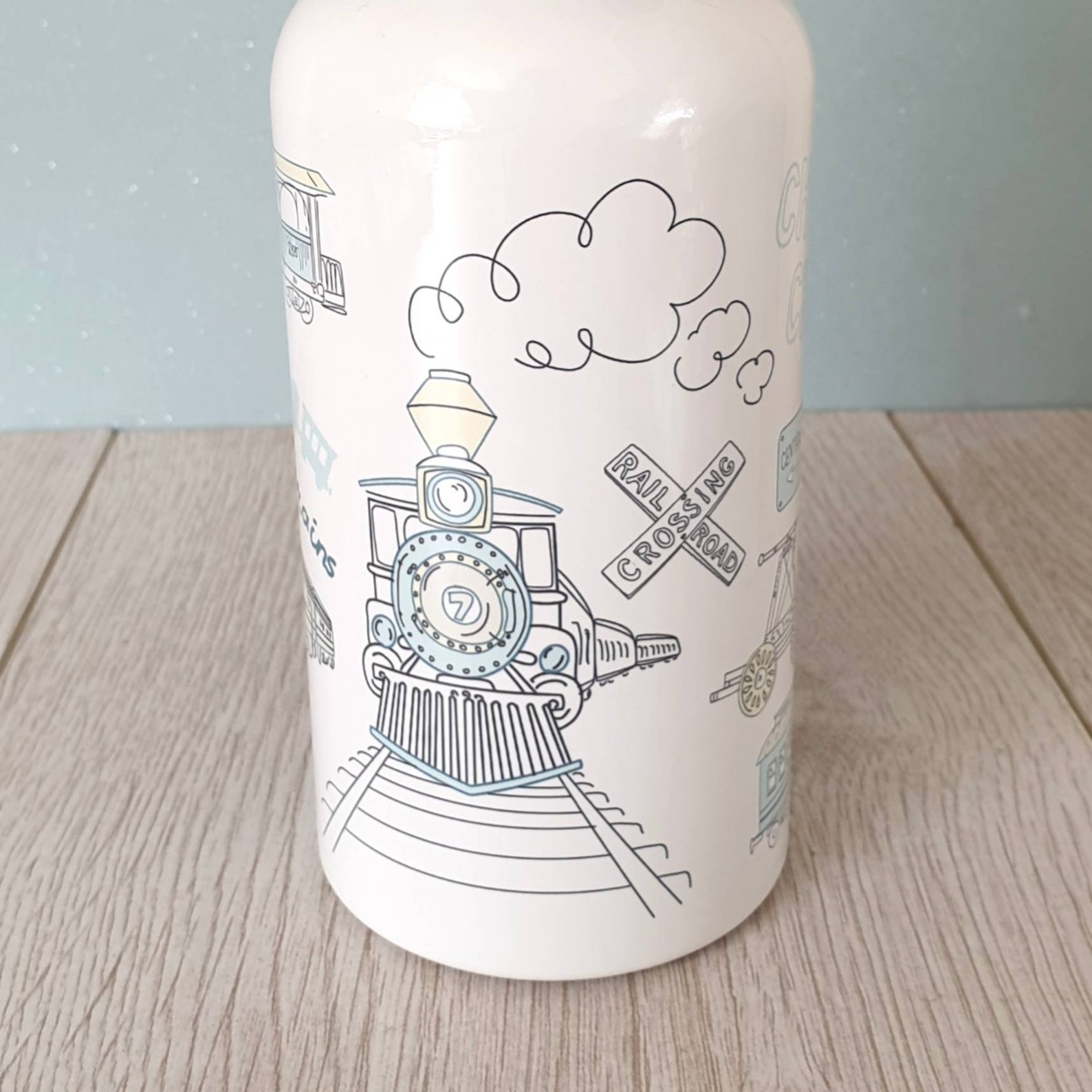 Vintage Train Water Bottle Personalised Bottle Personalized - Etsy UK