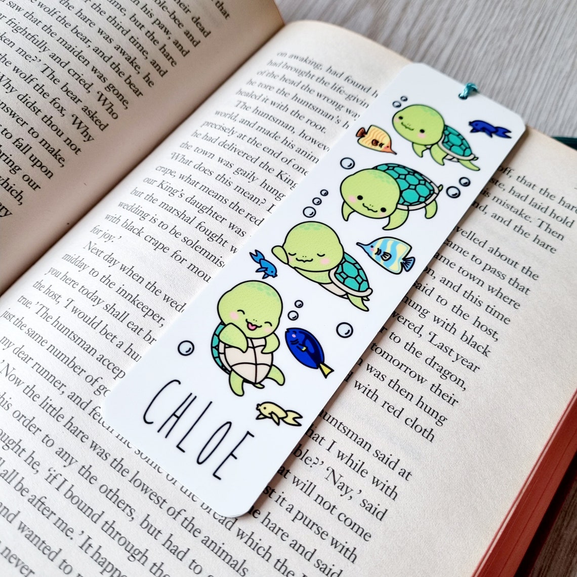 Sea Turtle Bookmark Personalised Kawaii Turtle Gift Name Gift Metal ...