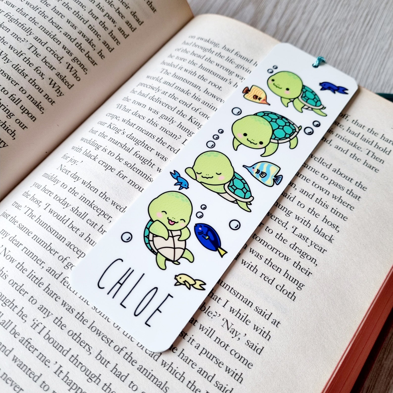 Sea Turtle Bookmark Personalised Kawaii Turtle Gift Name Gift Metal ...