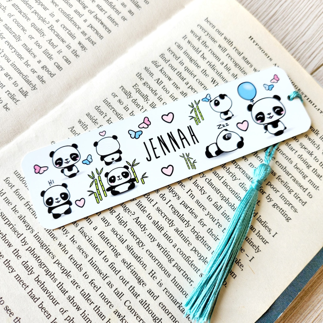 Panda Bear Bookmark Personalised Kawaii Panda Gift Name Gift Metal ...