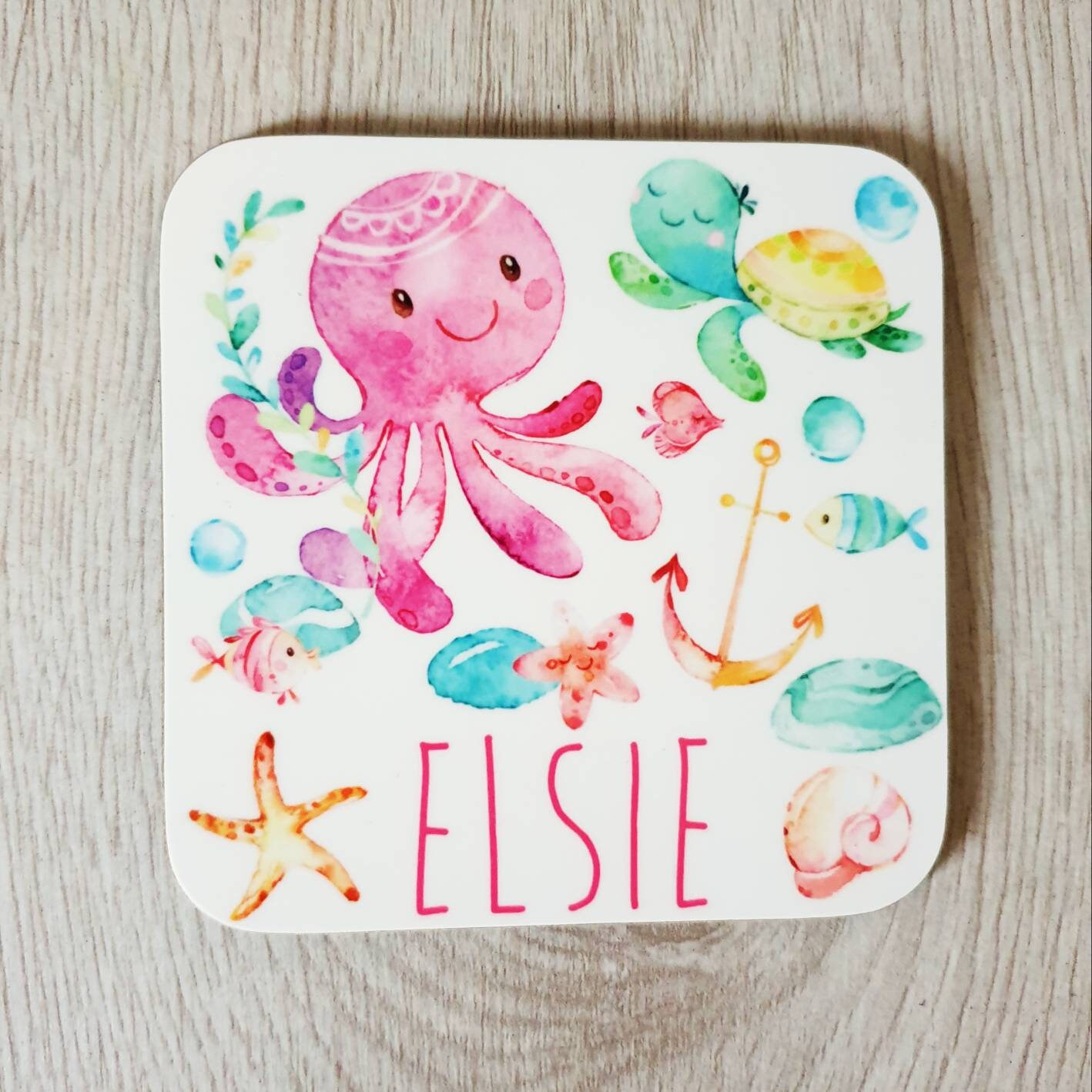 Sea Creatures Placemat Set Personalised Sea Life Gift Whale Placemat ...
