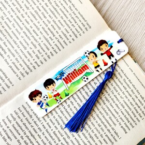 Football Boys Bookmark Personalised Soccer Boy Gift Name Gift Metal ...