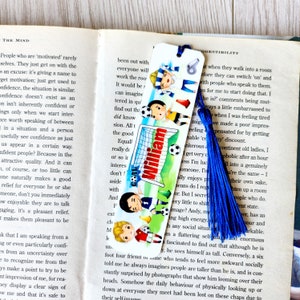 Football Boys Bookmark Personalised Soccer Boy Gift Name Gift Metal ...