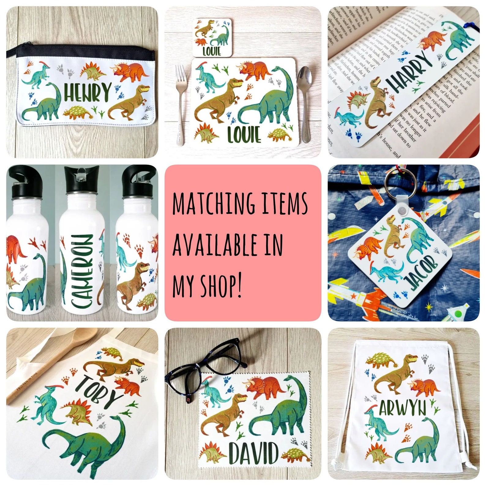 Scary Dinosaurs Bookmark Personalised Dinosaurs Gift Name Gift - Etsy