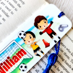 Football Boys Bookmark Personalised Soccer Boy Gift Name Gift Metal ...