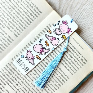 Axolotl Bookmark Personalised Kawaii Salamander Gift Name Gift Metal ...
