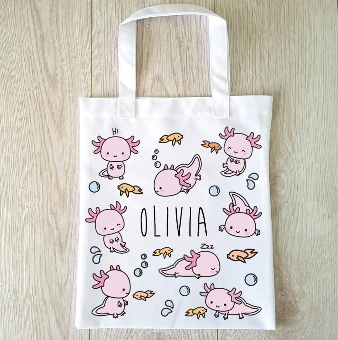Axolotl Bag Reusable Gift Bag Tote Bag Gym Back to School Bag Amphibian ...