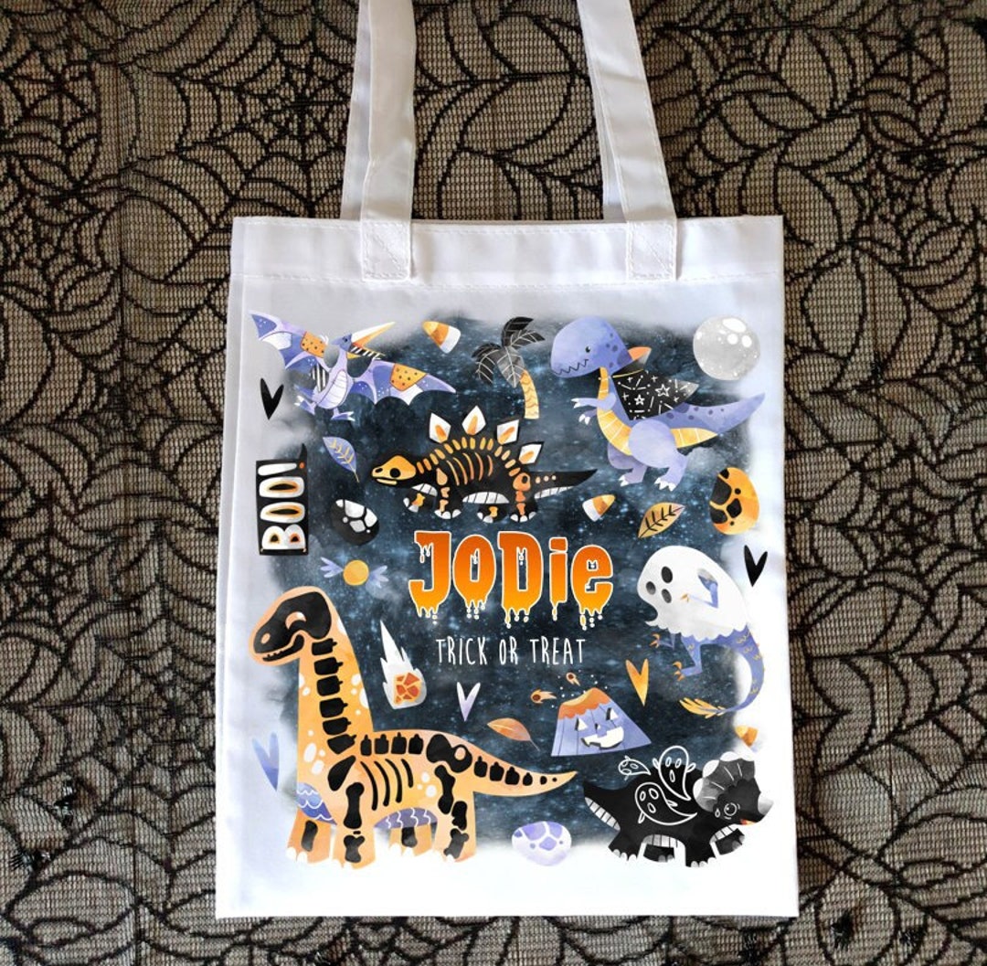 Dinosaurs Tote Bag Magic School Dinosaur Halloween Party Personalised ...