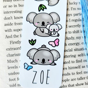 Koala Bear Bookmark Personalised Kawaii Koala Gift Name Gift Metal ...