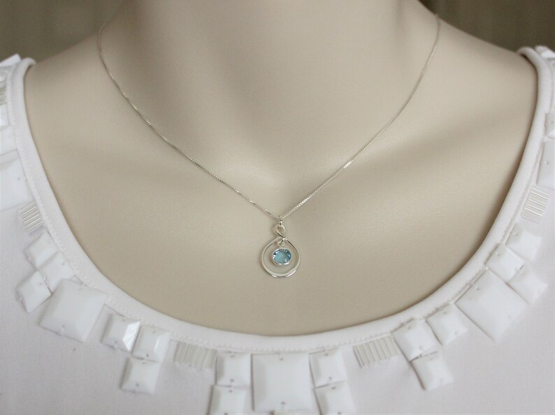 March Birthstone Necklace Birthday Gift 925 Sterling Silver - Etsy