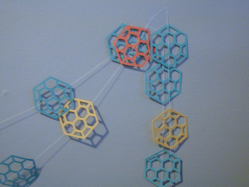 Geometric Hexagon Teal Garland Geometric Office Cubicle | Etsy