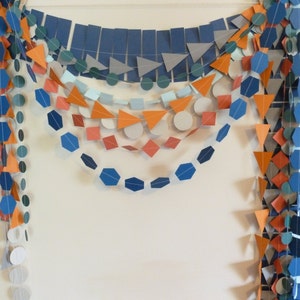 Light Blue Square Geometric Paper Garland Office Home and - Etsy