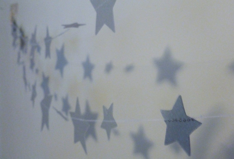 Silver Metallic Stars Paper Garland Mixed Sizes Holiday - Etsy