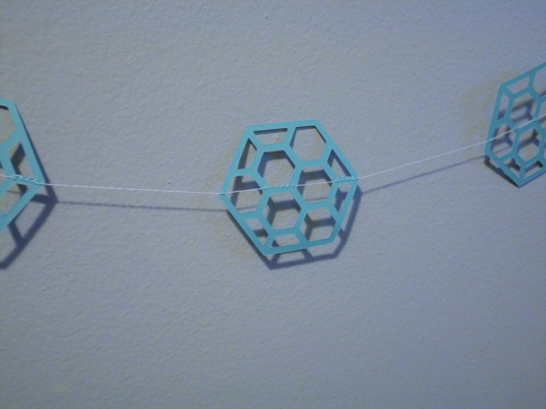 Geometric Hexagon Teal Garland Geometric Office Cubicle | Etsy