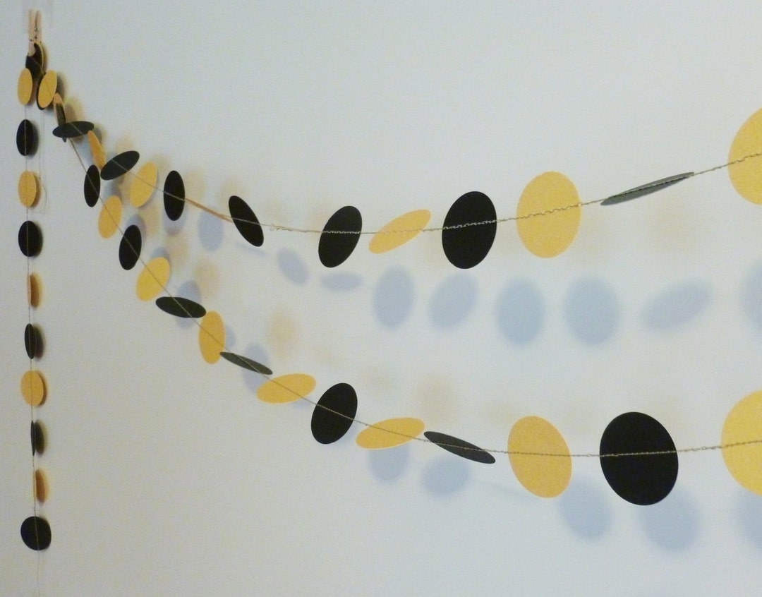 Black and Gold Shimmer Paper Garland Gold Wedding Birthday - Etsy