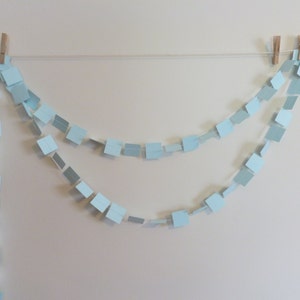 Light Blue Square Geometric Paper Garland Office Home and - Etsy