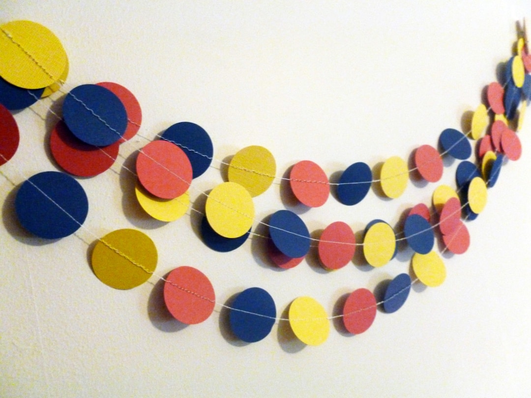 Primary Colors Red Blue and Yellow Paper Garland Toddler - Etsy