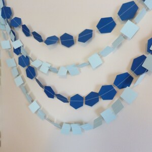 Light Blue Square Geometric Paper Garland Office Home and - Etsy