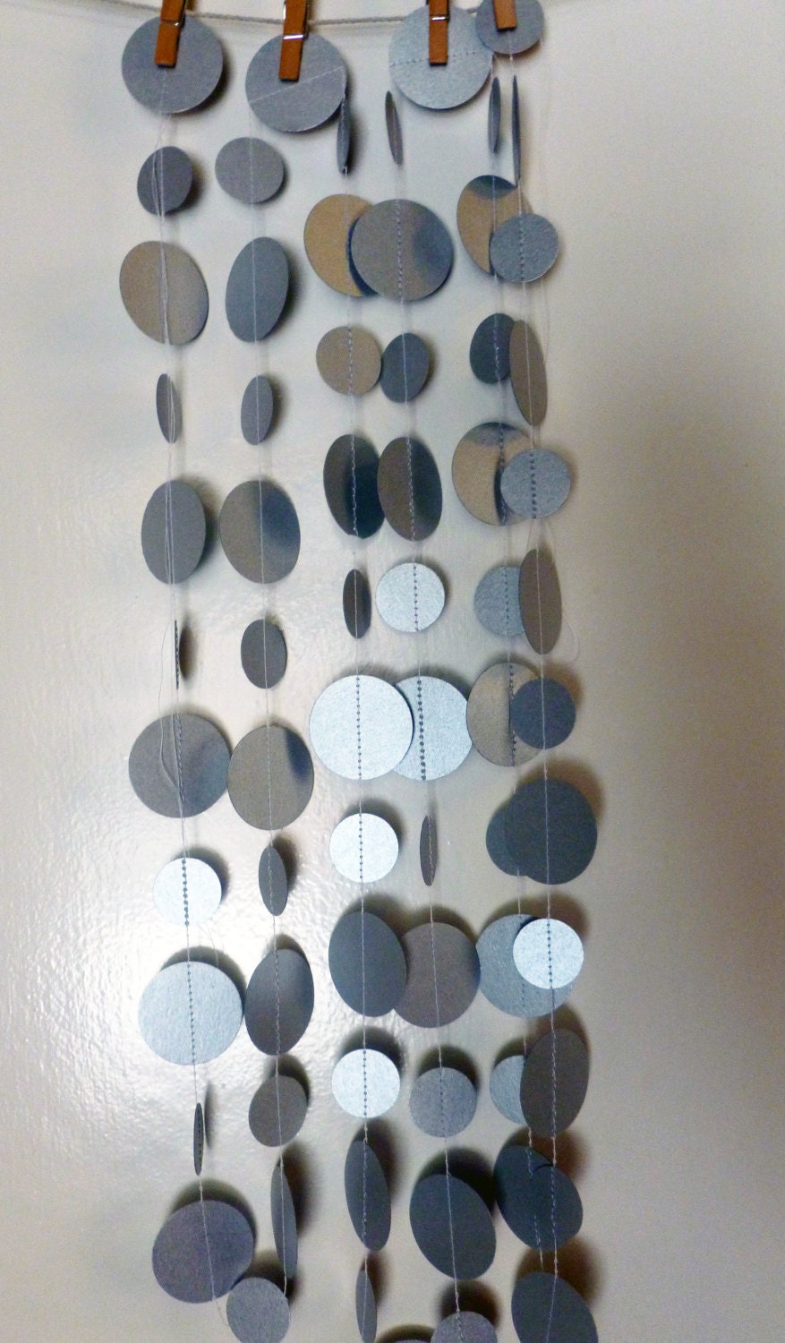 Shimmery Silver Paper Garland Metallic Silver Holiday - Etsy