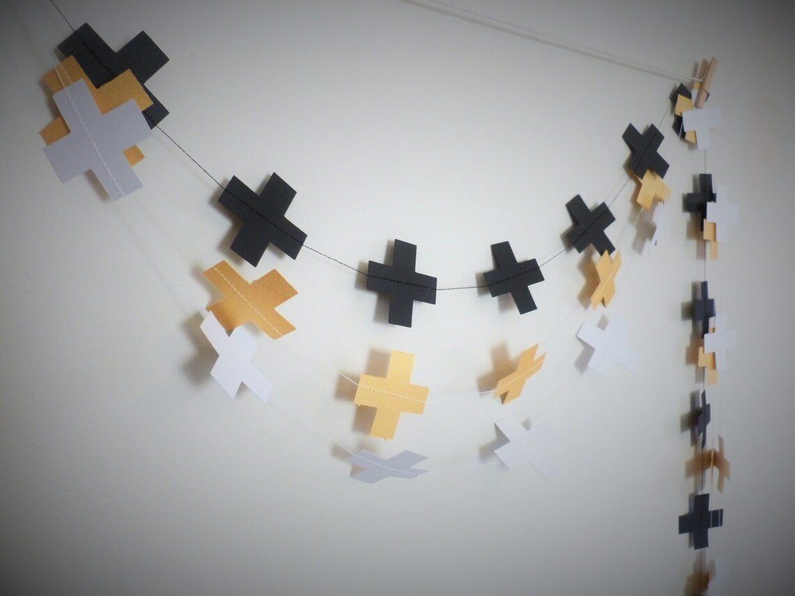 Swiss Cross Black Geometric Garland Minimalist Party Decor - Etsy