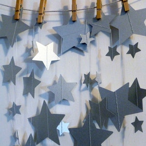 Silver Metallic Stars Paper Garland Wedding Decor String - Etsy