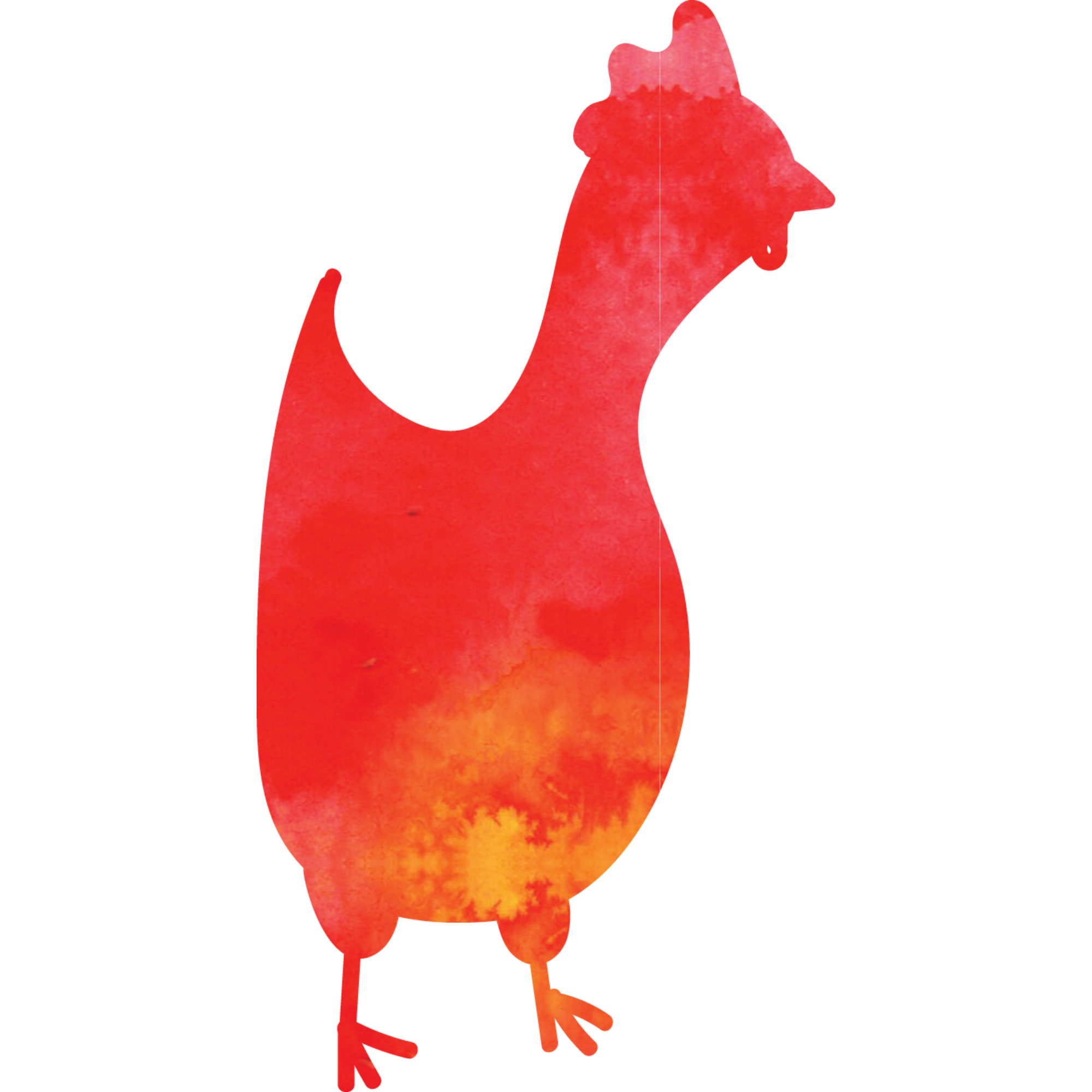 Watercolor Chicken Clip Art- PNG Download Digital File - Etsy