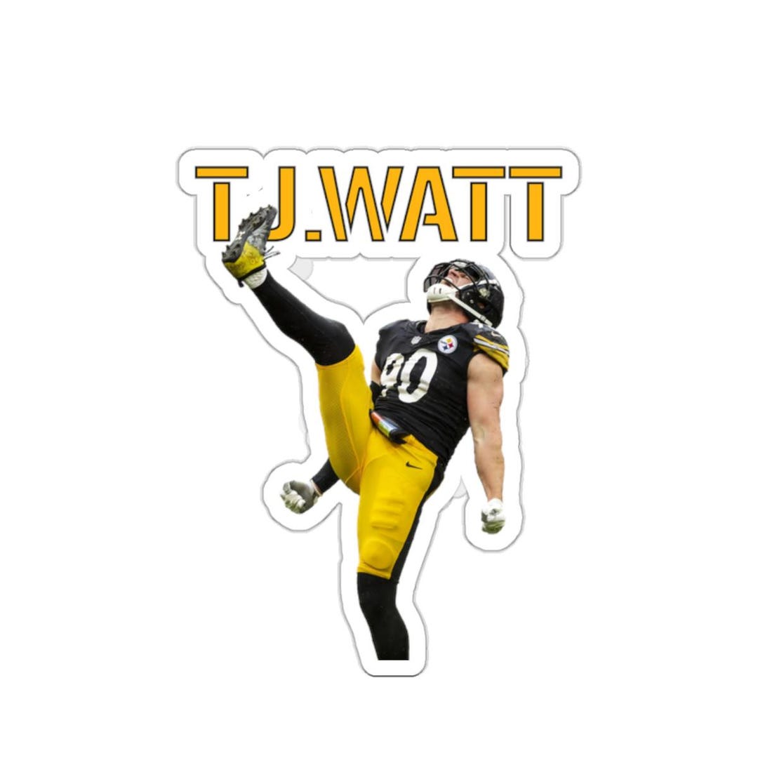 T.J. Watt Sticker, Kiss-cut Pittsburgh Steelers Sticker, NFL Football ...