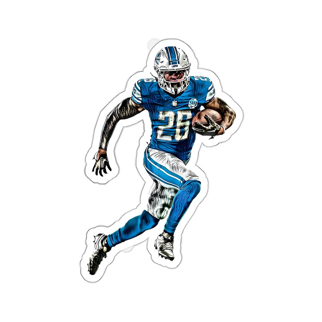 Jahmyr Gibbs GRIT Detroit Lions Kiss-cut Sticker -NFL Fan Decal, Laptop ...