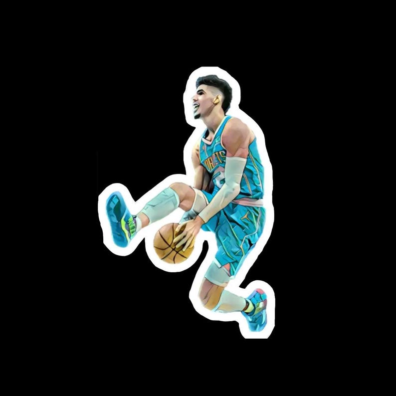 Lamelo Ball Sticker | Charlotte Hornets Color Kiss-cut Vinyl Decal - Etsy