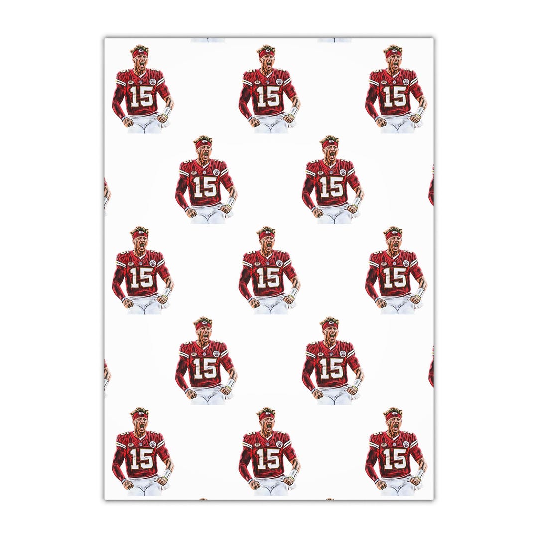 Patrick Mahomes Wrapping Paper Kansas City Chiefs Gift Wrap NFL Fan ...