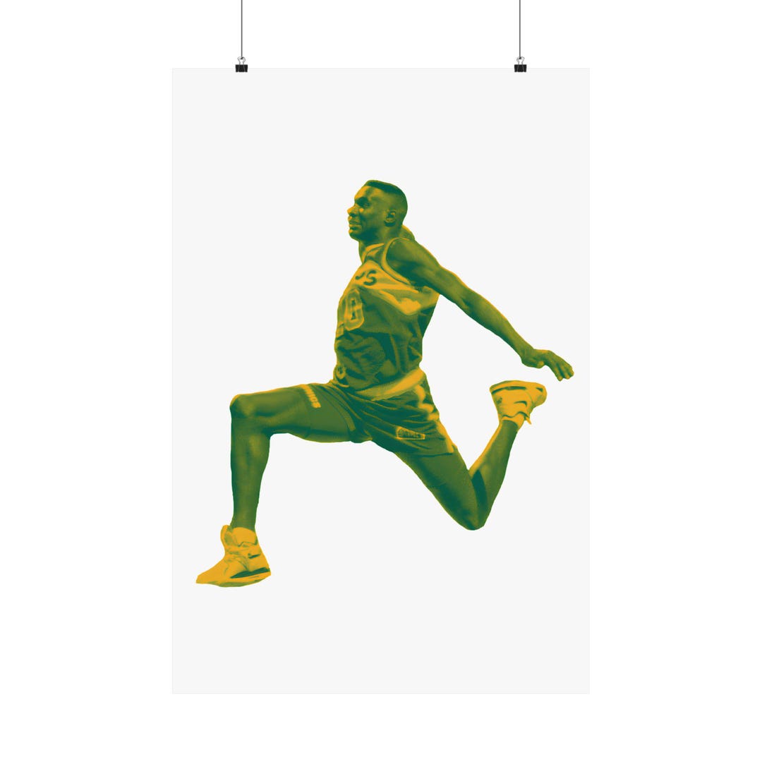 Shawn Kemp Poster Seattle Supersonics Legend Matte Vertical Wall Art ...