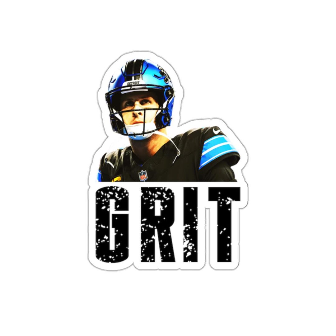 Jared Goff GRIT Detroit Lions Kiss-cut Sticker -NFL Fan Decal, Laptop ...