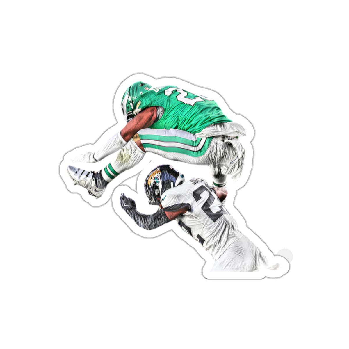 Saquon Barkley Hurdle Philadelphia Eagles Kiss-cut Sticker NFL Fan ...